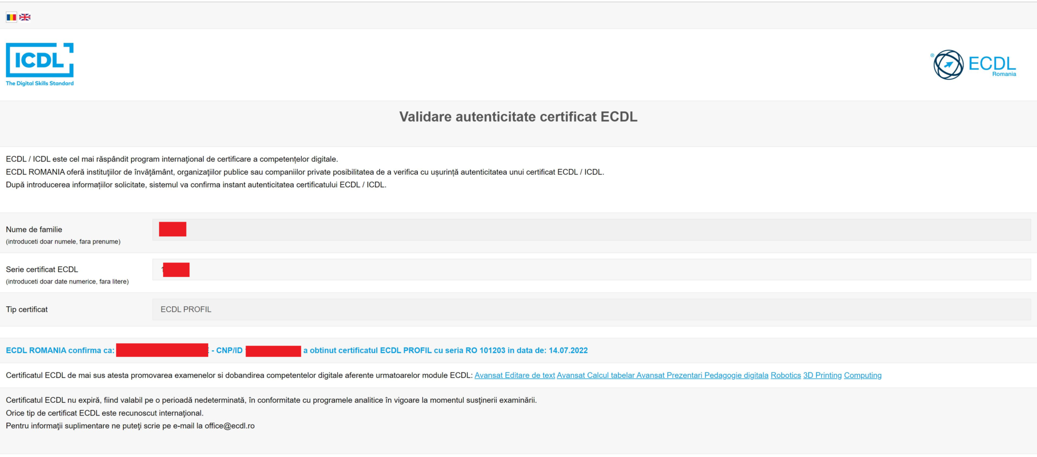 Descărcare diploma ECDL - ECDL Neculce